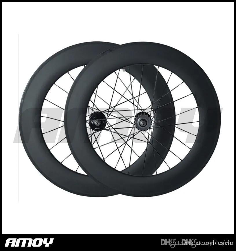 88mm Carbon Wheelset - 700C Clincher/Tubular Track Fixed Gear Bike ...