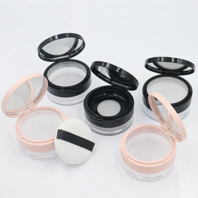 Wholesale Reusable Plastic Loose Powder Compact Container With Mirror ...