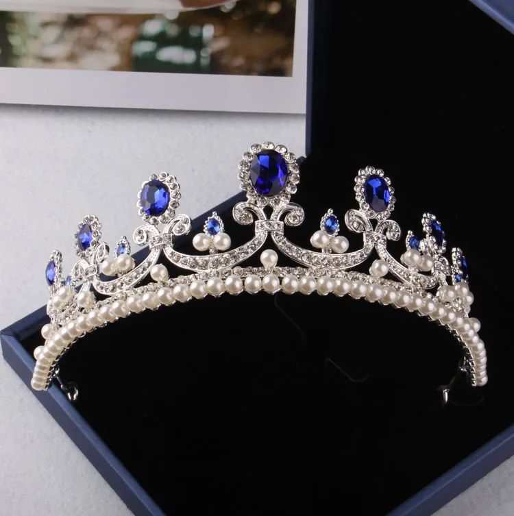 DHgate.com:Exquisite Silver and Blue Crystal Bridal Tiara for Stunning ...