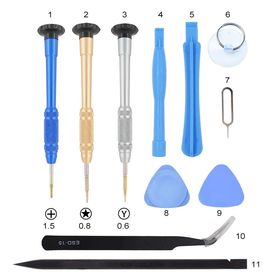 11 In 1 Pentalobe Precision Screwdriver Set 0.6 & 0.8mm Opening Tools ...