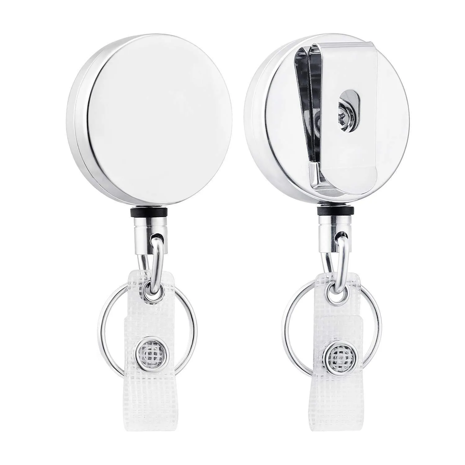 Retractable Key Chain Ring Holder - Heavy Duty Stainless Steel Key Ring ...