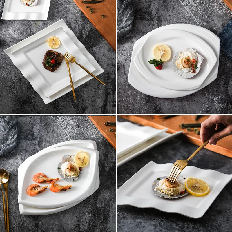 DHgate.com:4pcs new bone china sqaure dinner plates whtie euro style ...