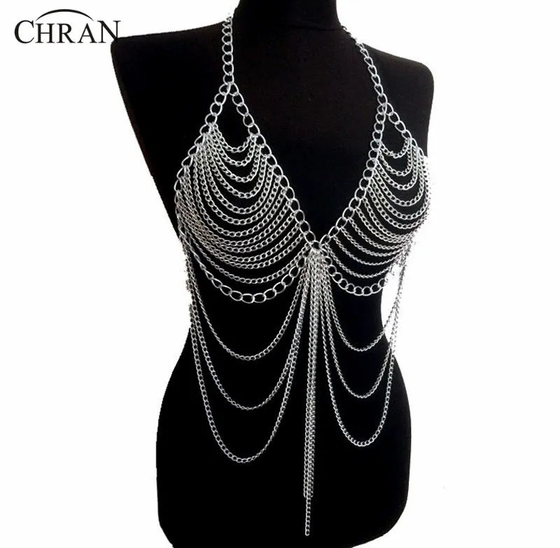 Chran Beach Chain Necklaces Sexy Alloy Bra Layered... From Sunnyroom ...