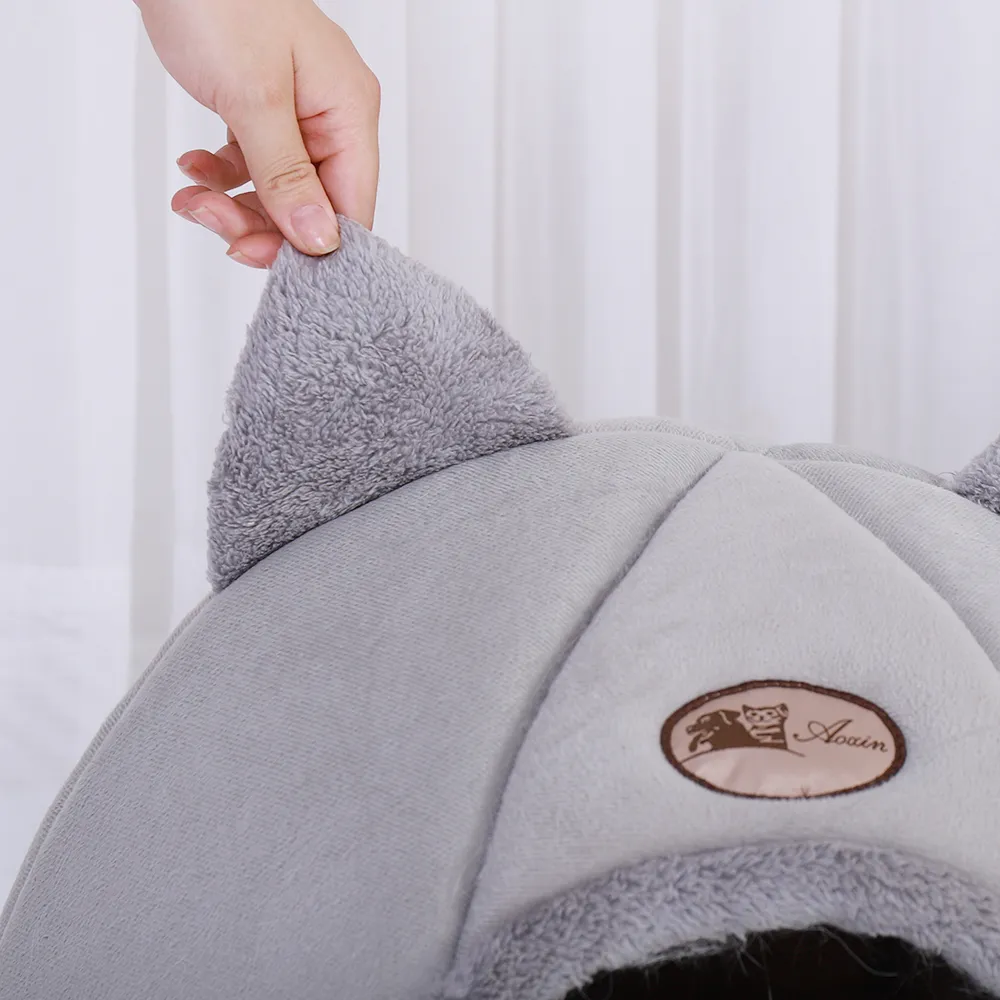 Soft Cat House Warm Bed Cave Tent with Removable Cushion Winter ...