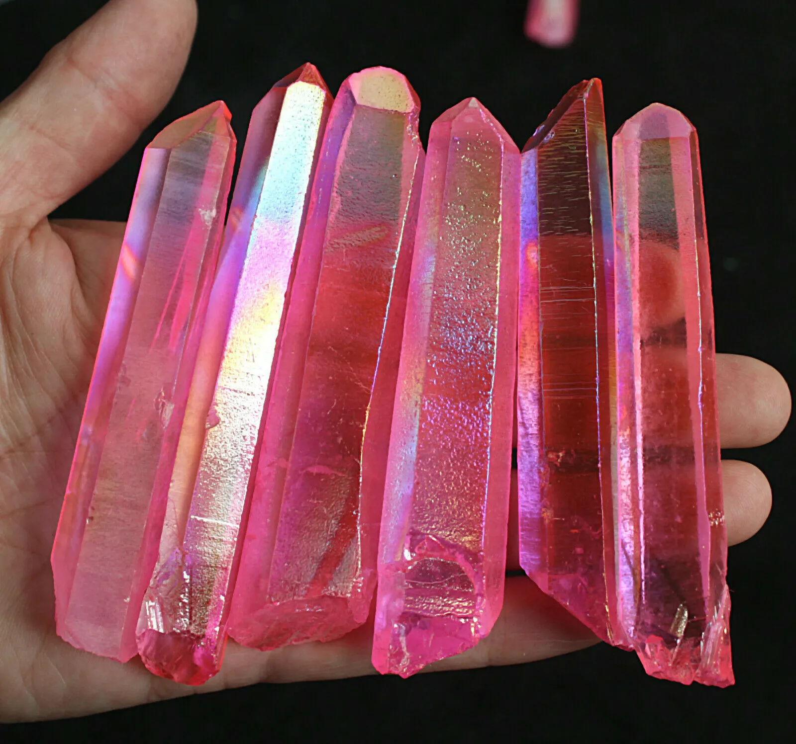 DHgate.com:6Pcs Bismuth Titanium Silicon Crystal Rainbow Aura Quartz ...