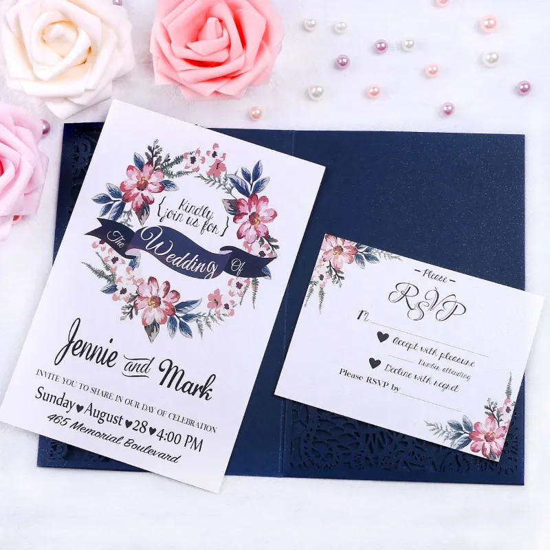 Invitaciones De Boda De Color Azul Agua
