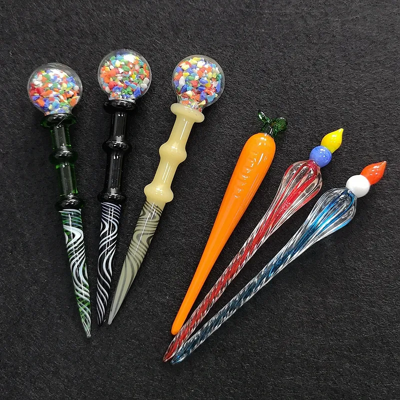 Glass Dab Tool Set With Colorful Glass Dabber And Ceramic Nail Dab ...