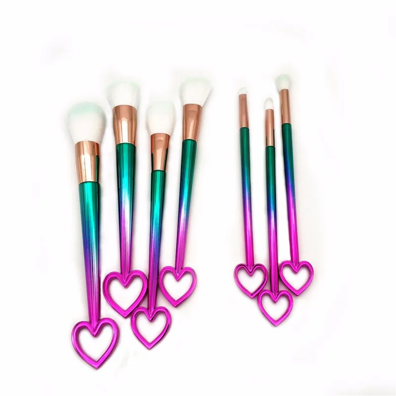New Colorful Makeup Brushes Set Powder Foundation Eye Shadow Eyebrow ...