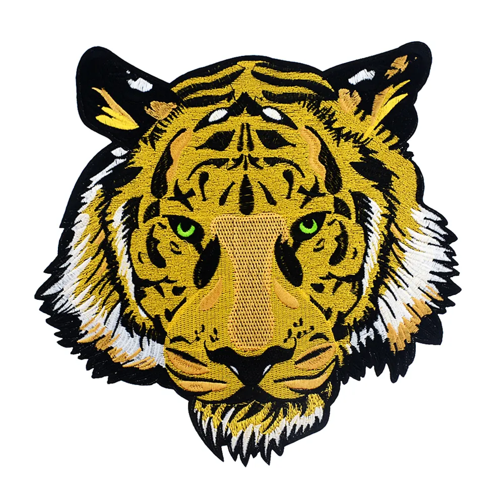 Large Embroidered Patches: Tiger Applique Iron On Patch For Clothing ...