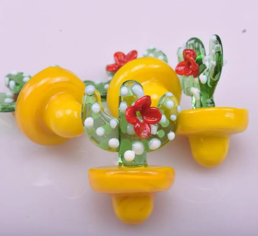 2024 Carb Cap: Colored Glass Cactus Carb Cap Dome For Bongs, Rigs ...