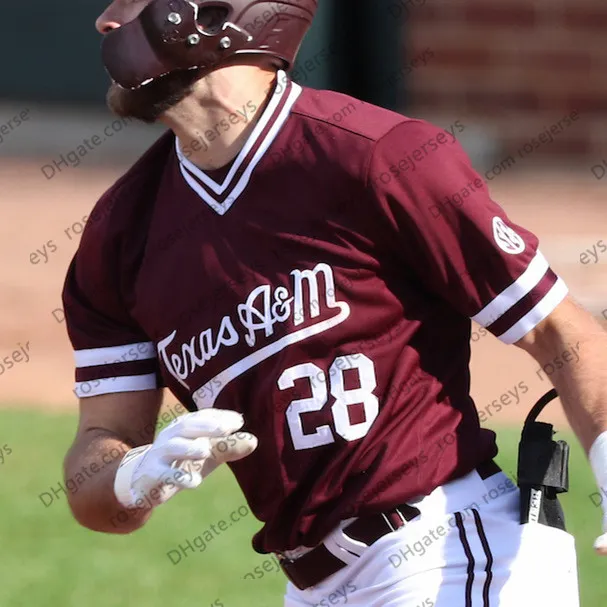 College Baseball Wears Custom 2020 Texas A M Aggies Baseball # 35 Asa ...