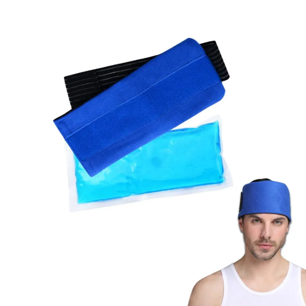 Flexible Gel Ice Pack Headband Wrap with Elastic Strap for Hot Cold ...