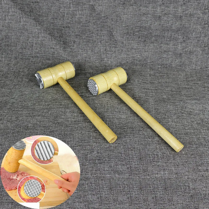 Wooden Double Sided Creative Knocking Hammer For Steak Tender Meat