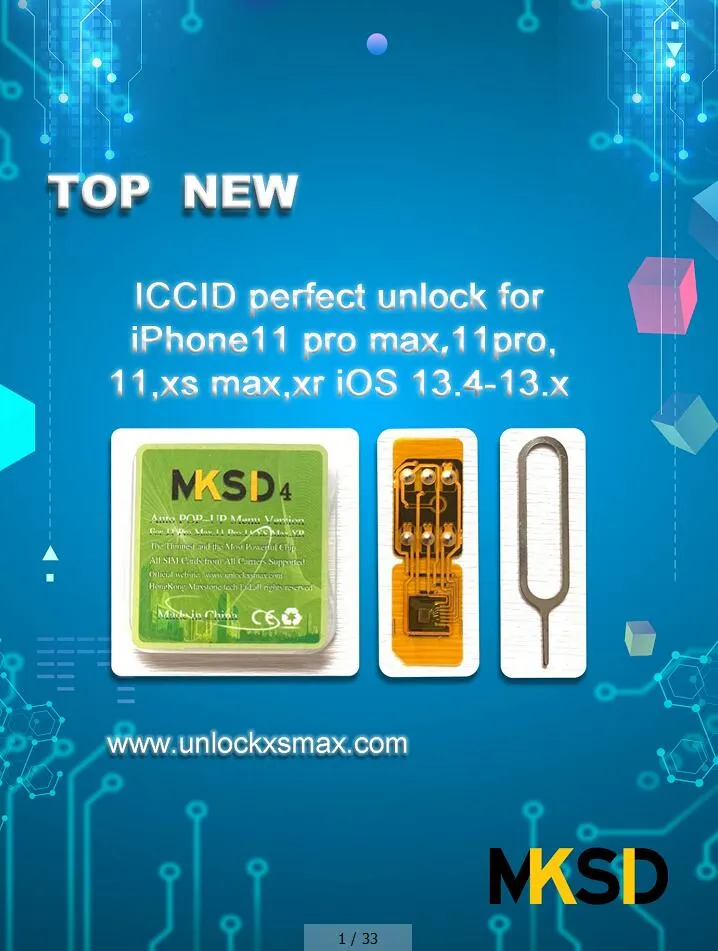 Latest ICCID Unlock Card: MKSD4 v1.31 for iPhone Xr/XS Max/11 Pro Max ...