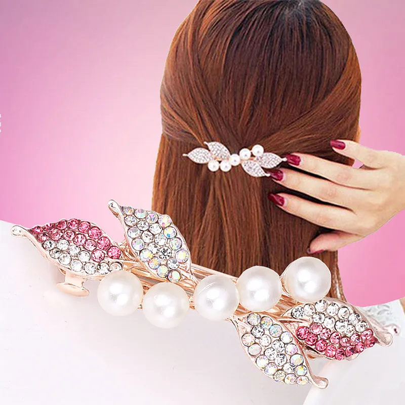 Rhinestone Side Bangs Clip: Korean Hair Clips For Women, Pearl Barrette ...