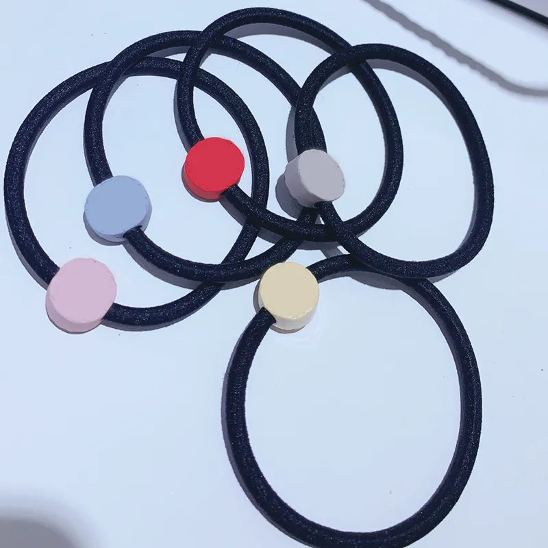 Candy Color Rubber Bands 1.2CM Elastic Hair Rings For Women Durable ...