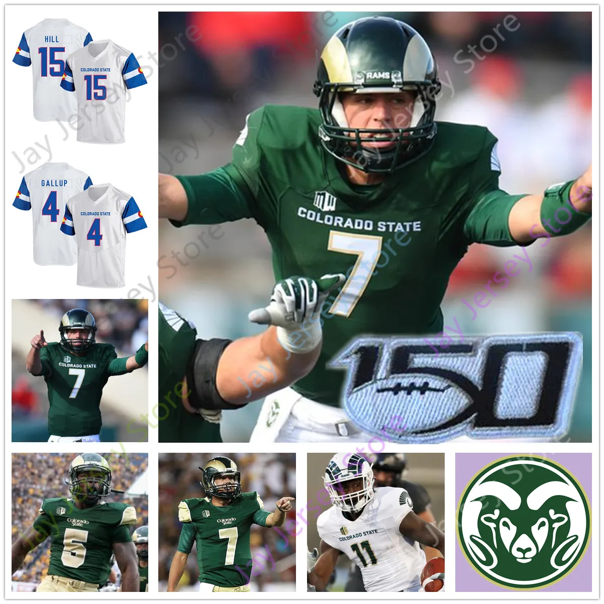 Custom Colorado State Rams Football Jersey Jaylen Thomas Jamal Hicks K ...