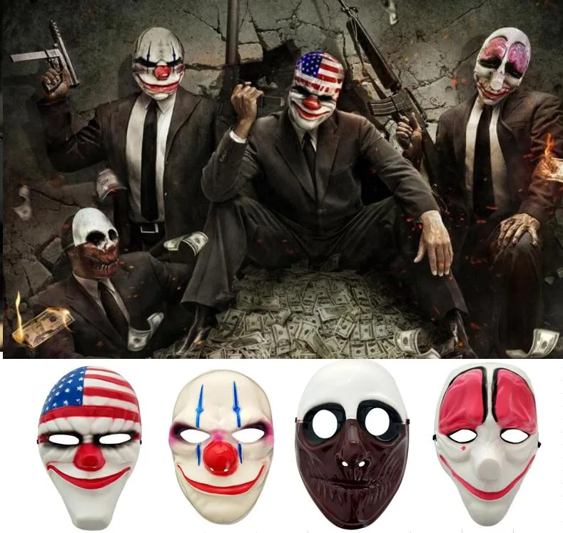 Payday Creepy Theater Masks Halloween Cosplay Dead Ghost Face Masks For ...