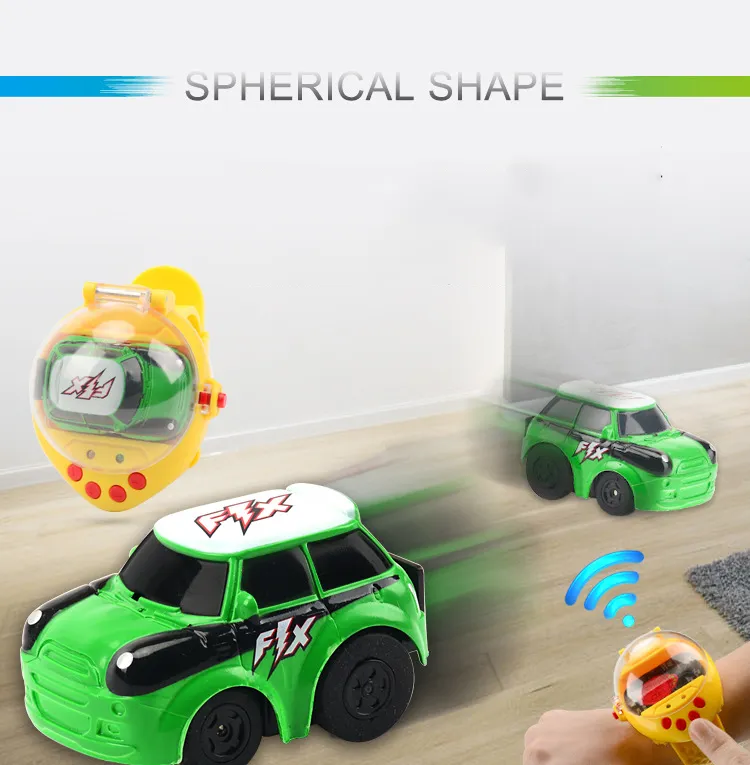 Mini RC Watch Car Toy - Gravity Sensing Remote Control Cartoon Car, 2 ...