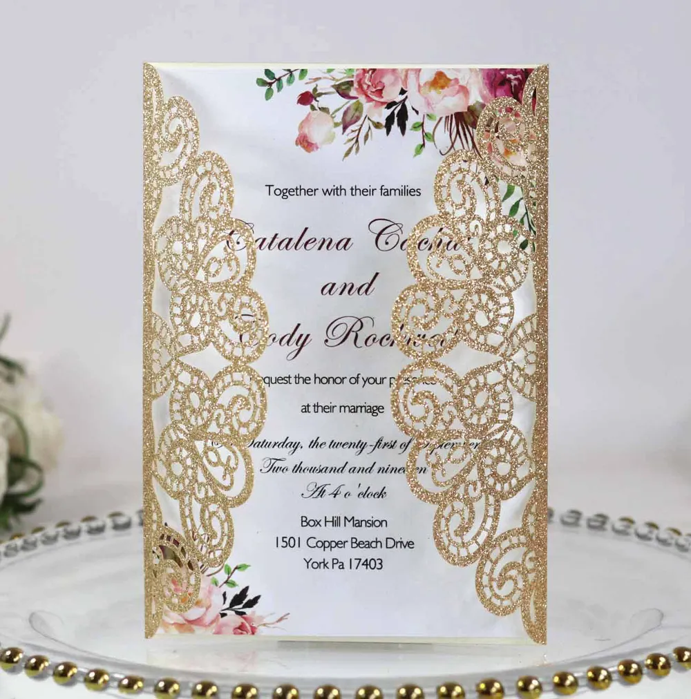 Pink and gold wedding invitations 60 photos - Astyledwedding.com