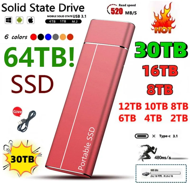DHgate.com:High Speed Portable SSD - 16TB, 4TB, 2TB, 1TB, 500GB - Type-C USB 3.1 External Solid ...