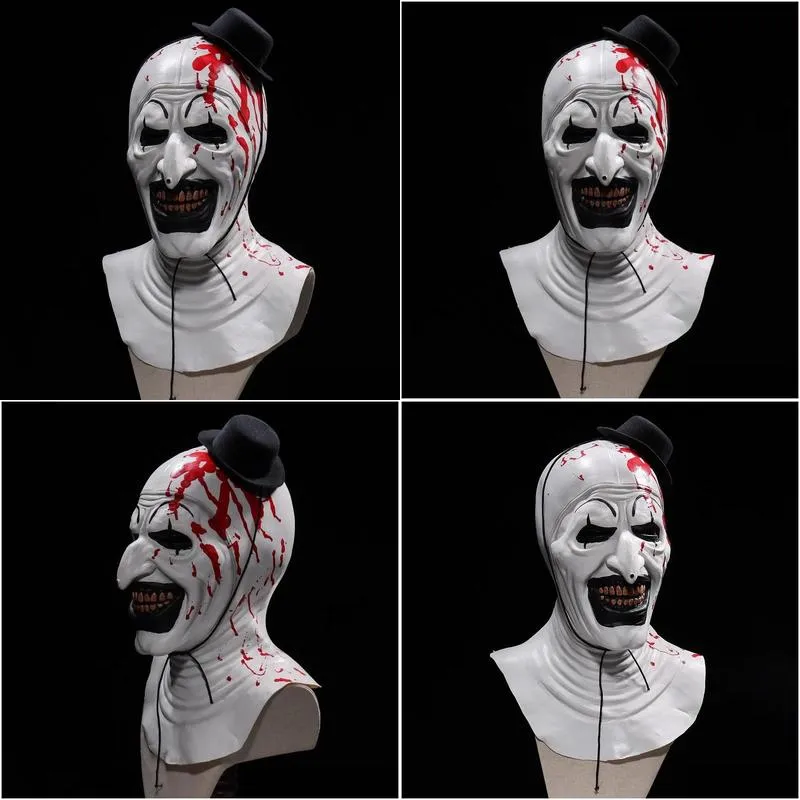 Horror Terrifier Art Clown Joker Face Mask Latex Helmet For Halloween ...