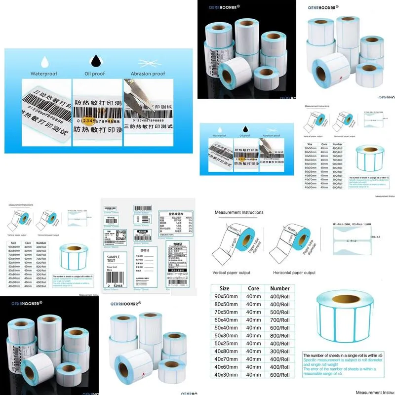 Waterproof Thermal Sticker Set For Supermarket Price Barcode Labels ...