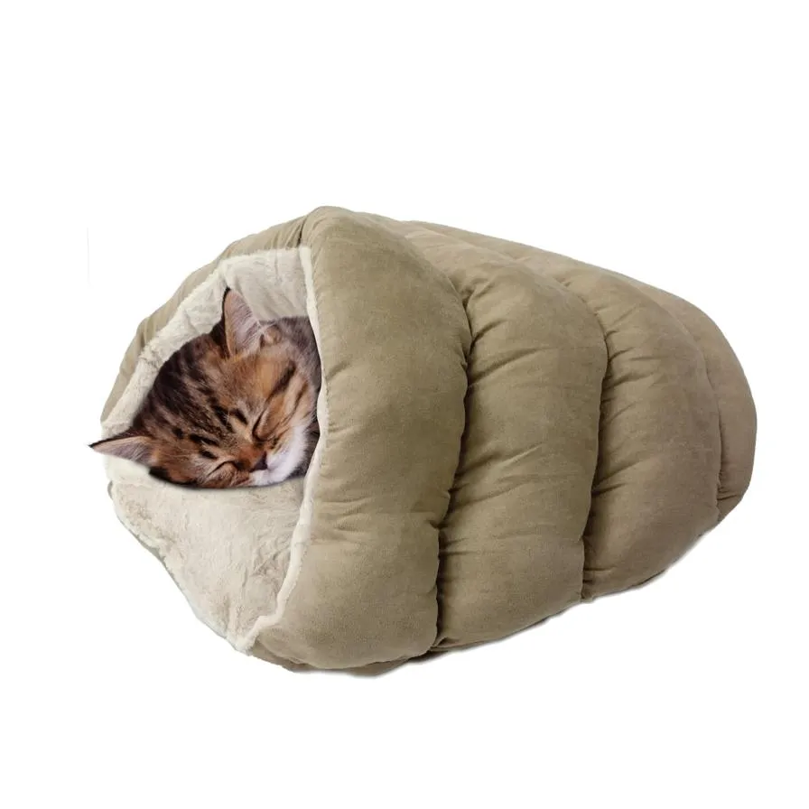 Cozy Cat Beds & Small Dog Cave Bed Plush Pet Cuddle Cave For Kittens ...