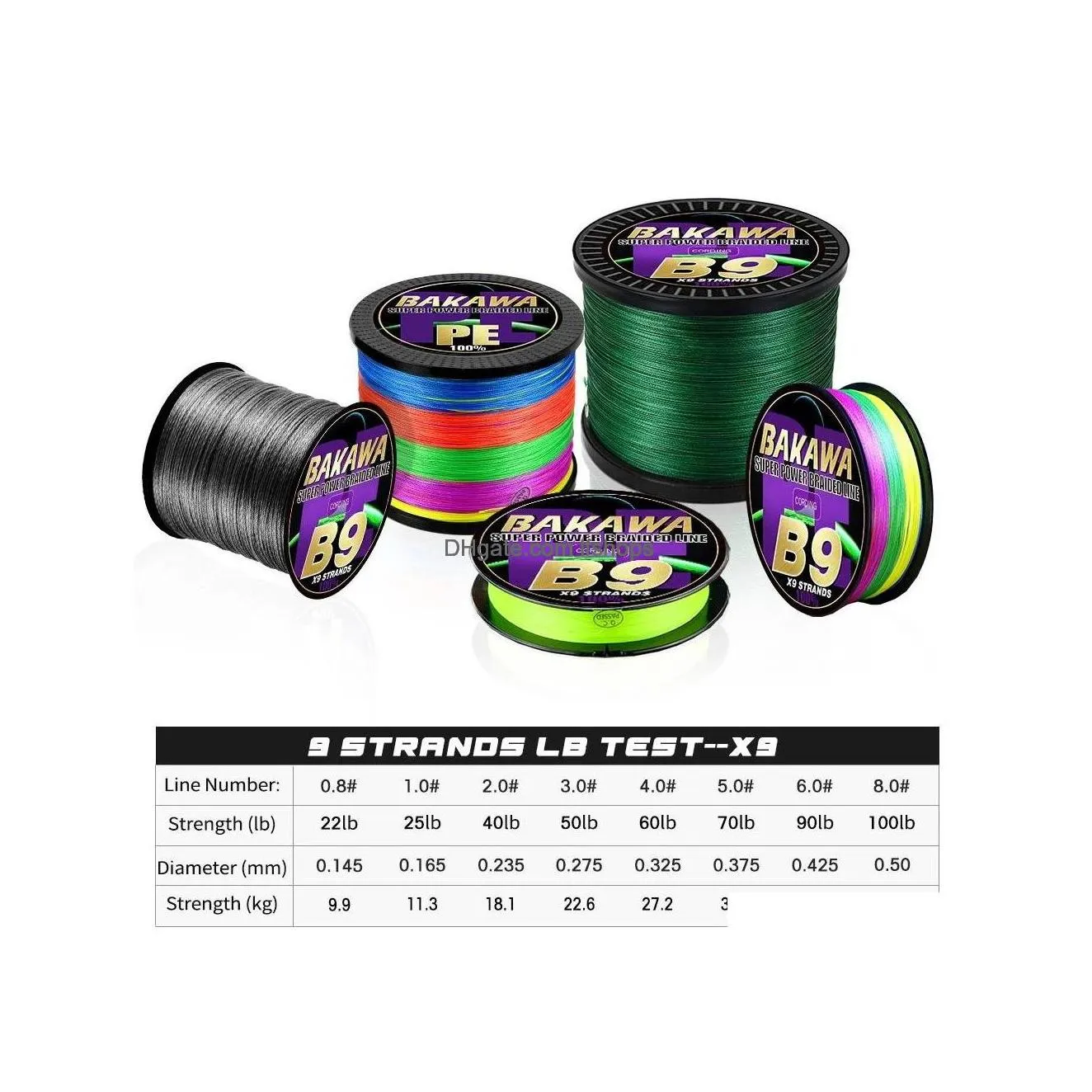 Fluorocarbon Braided Fishing Line 9 Strand, 100m 1000m, Multifilamento ...