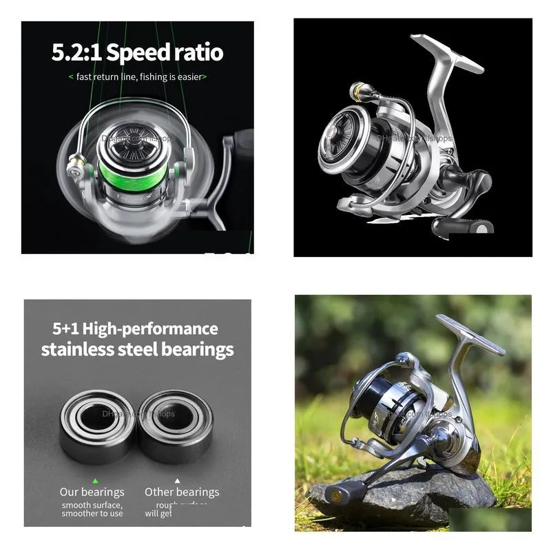 Linnhue Lx1500S/2500S Shallow Spool Metal Double Grip To Reel Ideal For ...