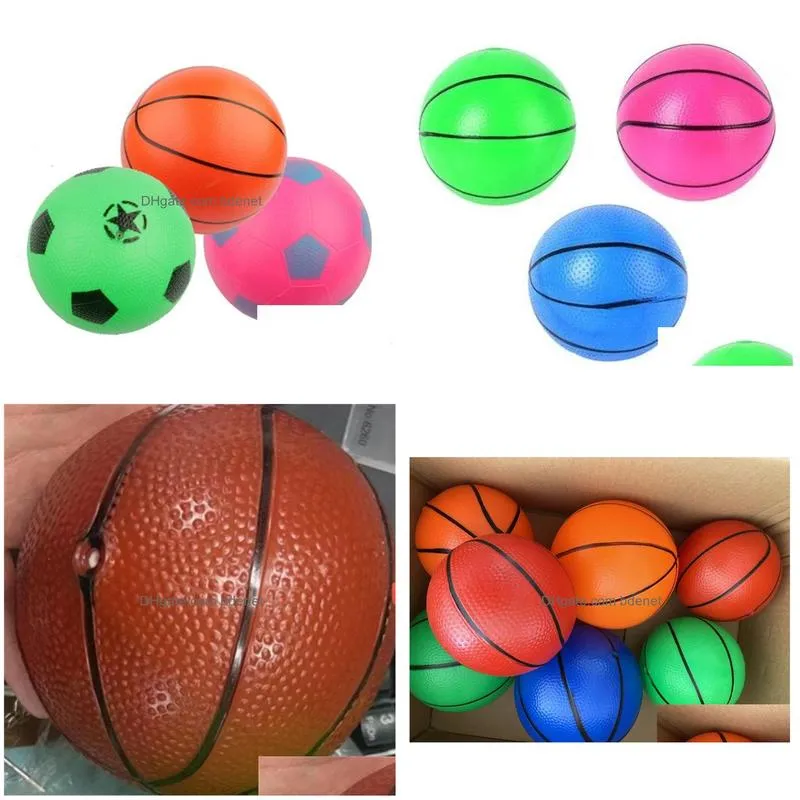 16cm Leather Basketball Slap Ball Jars Blue Inflatable Toy For Children ...