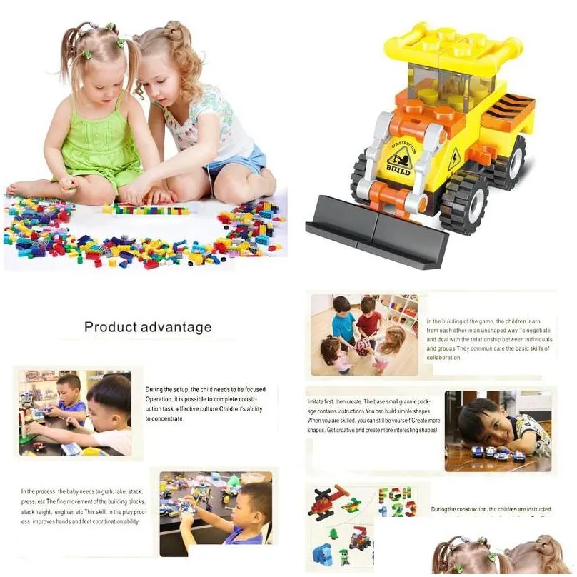 Small DIY Bricks Building Blocks Vehicle Toys Set Of Classic ...