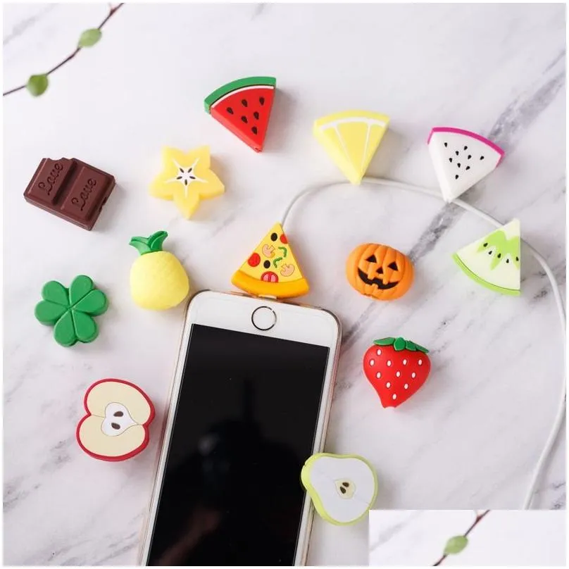 DHgate.com:Cute Fruit Bite Charger Protector for iPhone | Soft Cartoon ...