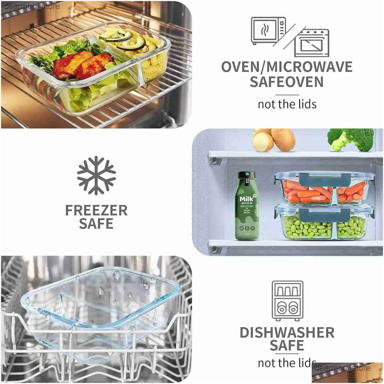 DHgate.com:Glass Meal Prep Containers with Lids - 10 Pack, 30oz ...