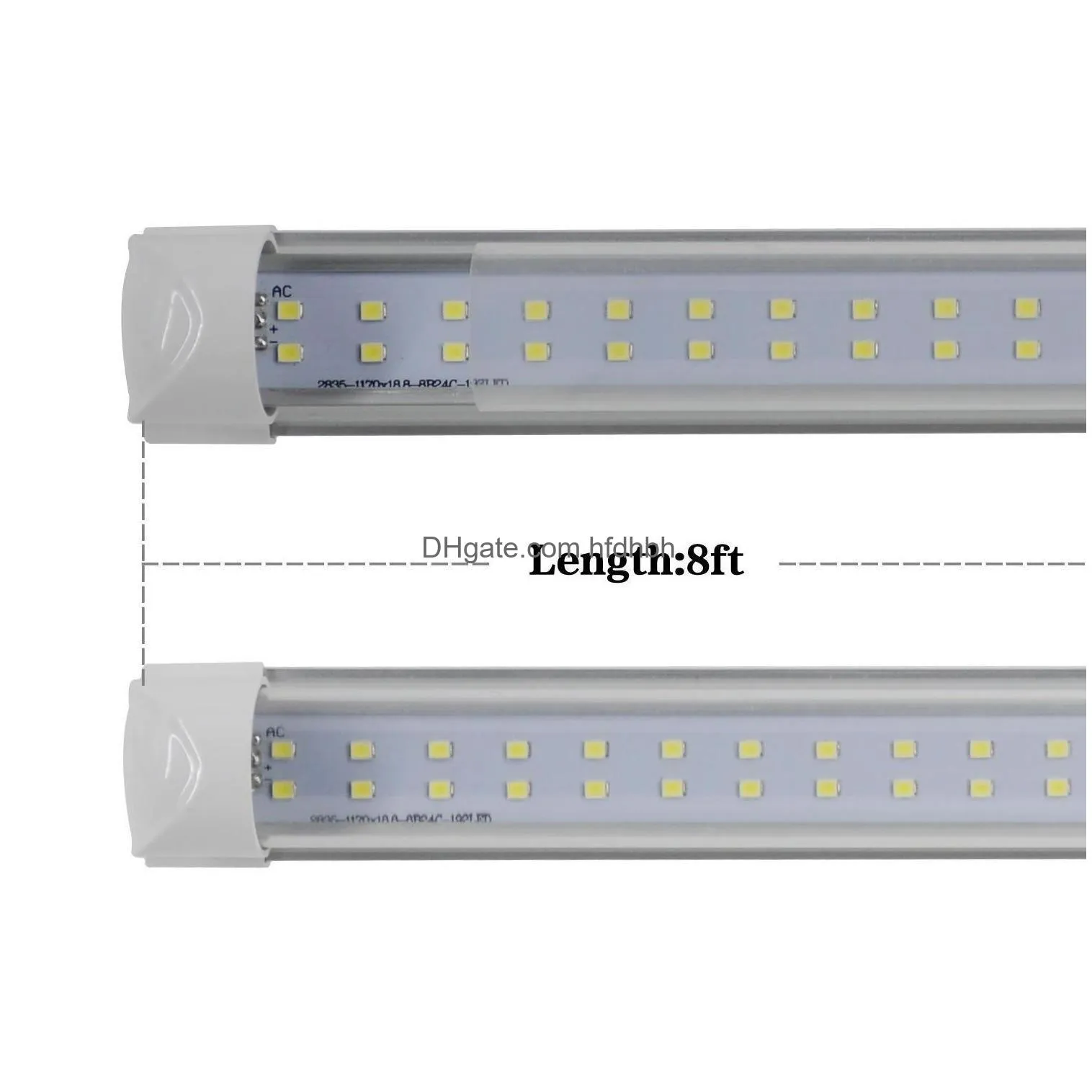 V Shape LED Work Lights 8ft 72W 96 Double Row Fluorescent Fixtures For ...