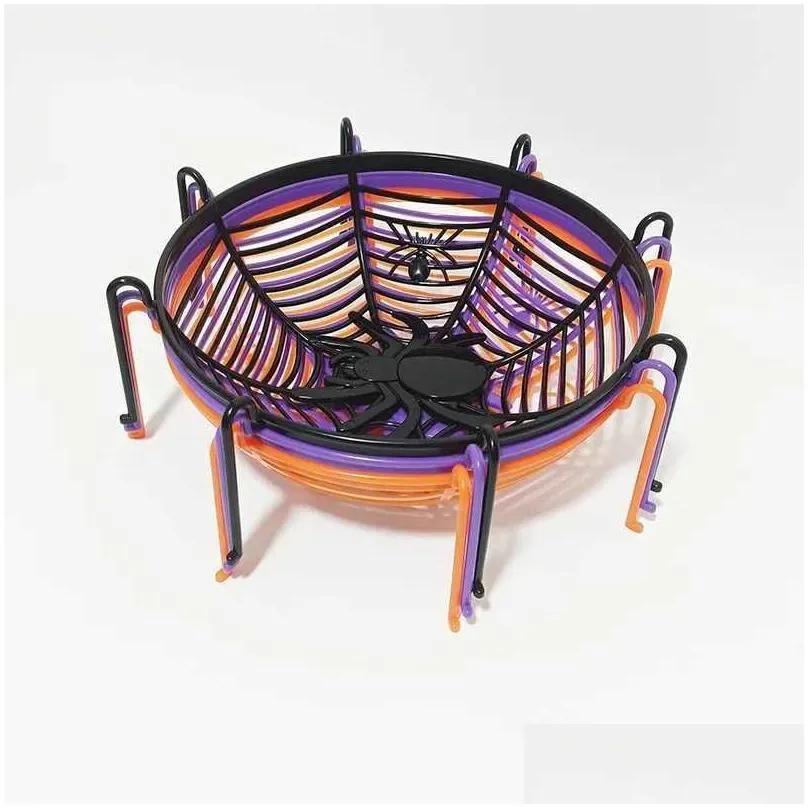 Festive Spider Web Candy Bowl - Halloween Treat Basket, Kids Party ...