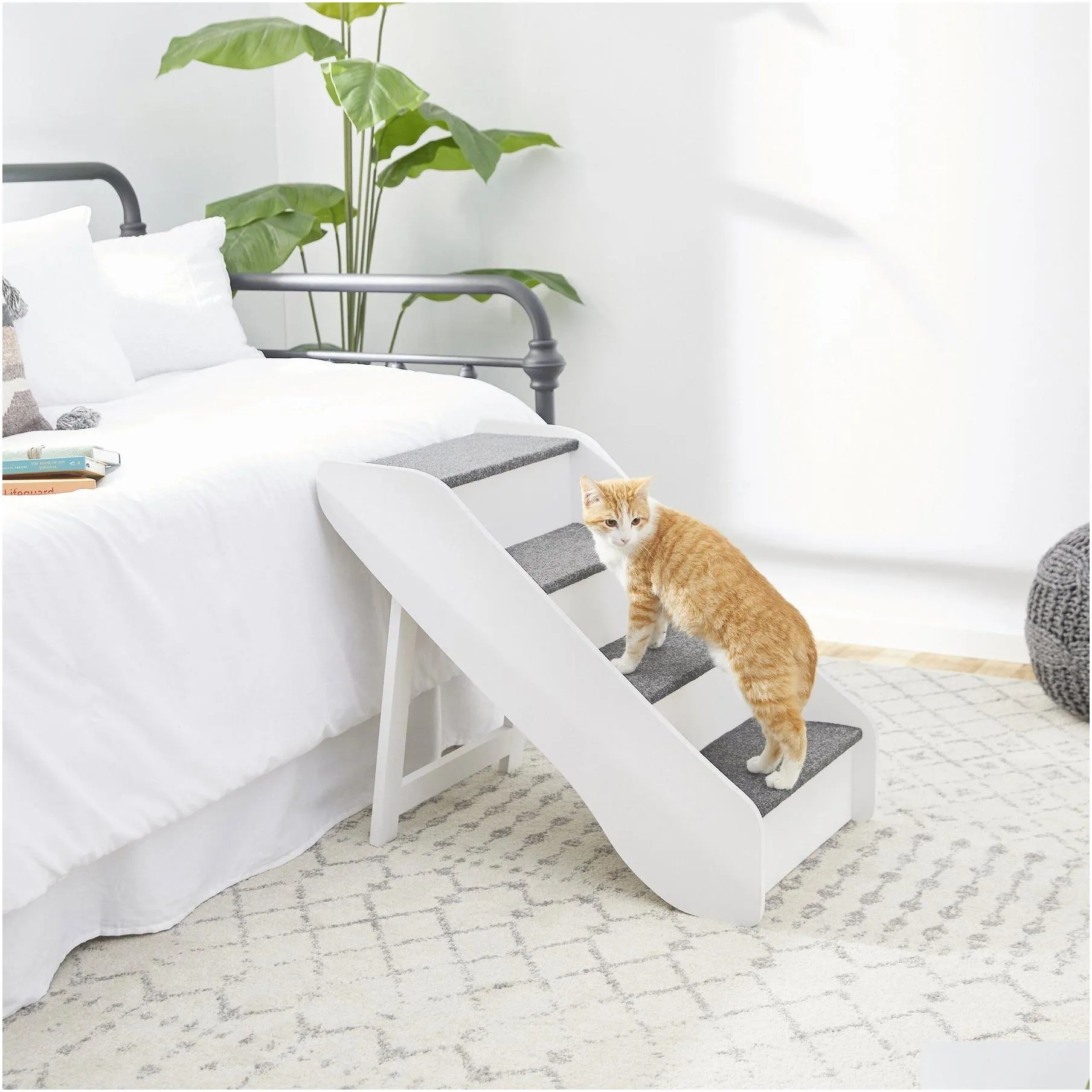 Frisco Deluxe Foldable Wooden Carpeted Cat Squeaky Stairs Perfect For ...