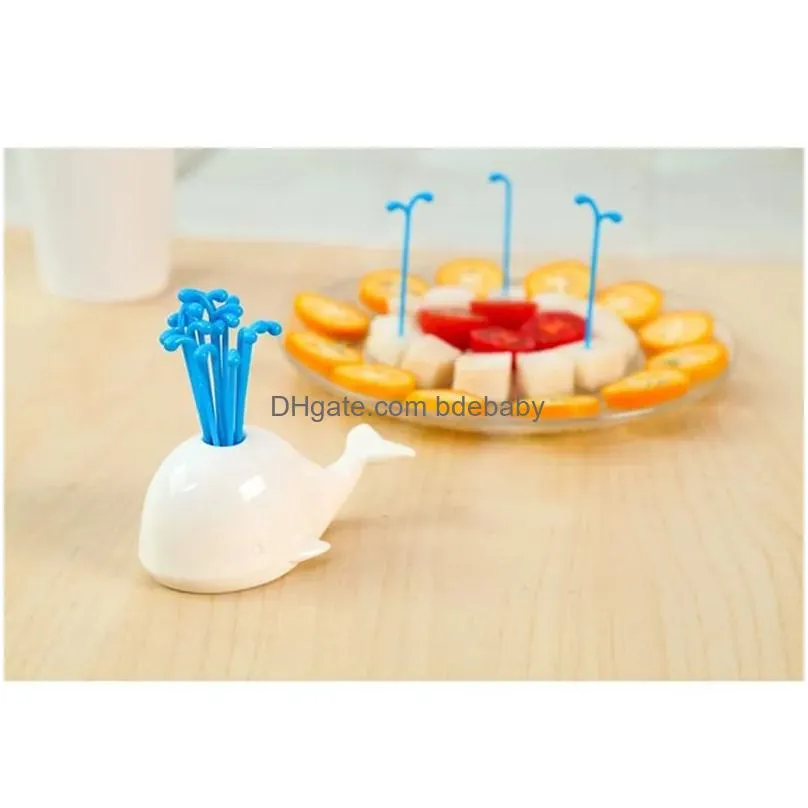 Beluga Whale Mini Fruit Forks Cute Cartoon Animal Tasting Appetizer For ...
