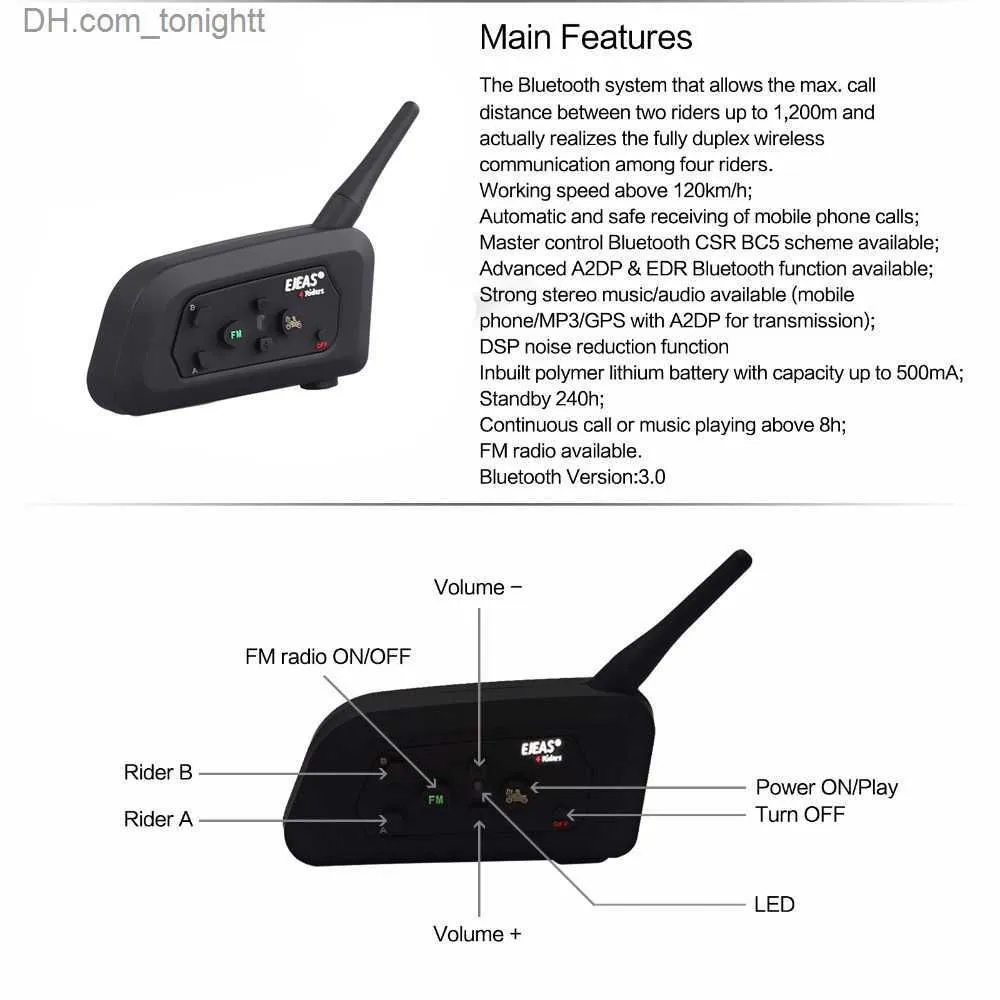 Bluetooth Walkie Talkie Football Referee Intercom Motorcycle Bluetooth ...