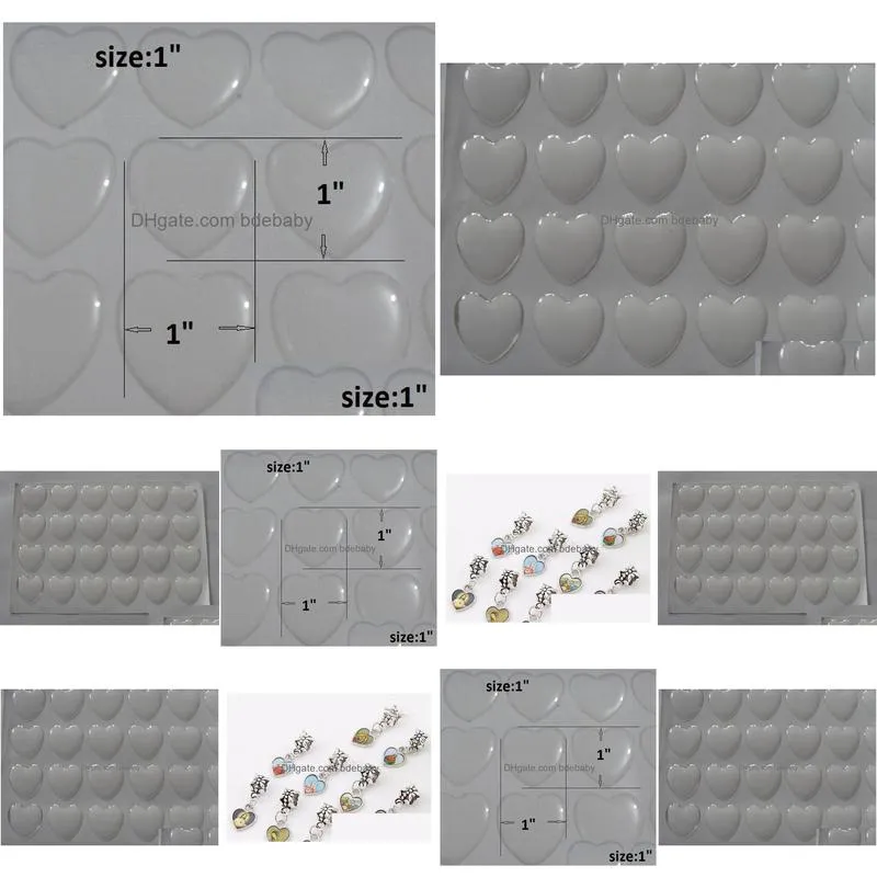 Heart Epoxy Dome Stickers 1.25mm Clear Resins Dome For Arts And Crafts ...
