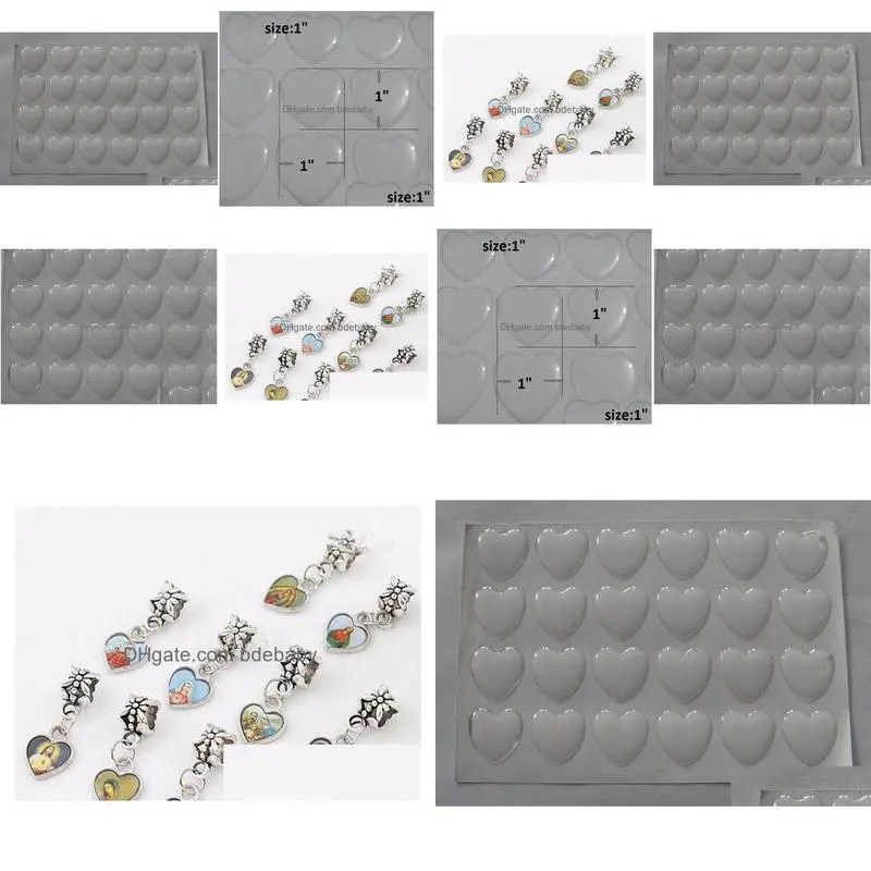 Heart Epoxy Dome Stickers 1.25mm Clear Resins Dome For Arts And Crafts ...