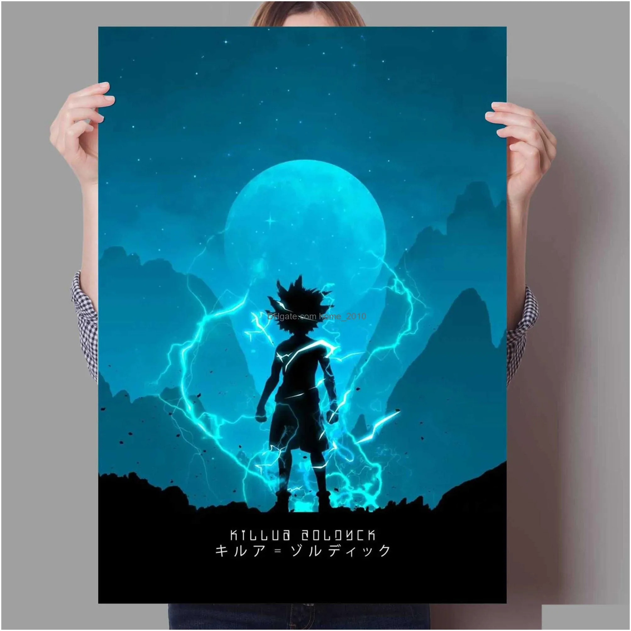 Retro Hunter X Killua Zoldyck Kurapika Gon Css Hisoka Itachi Poster Canvas Wall Art For Home ...