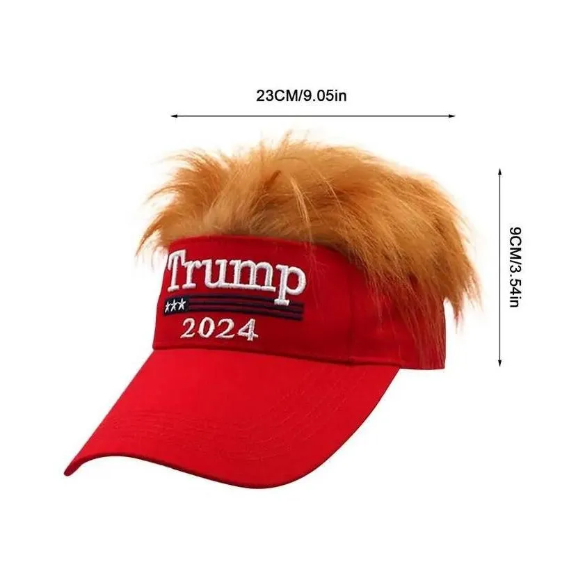 Trump 2024 Visor Donald Fur Baseball Cap Adjustable Sunscreen Cap For ...