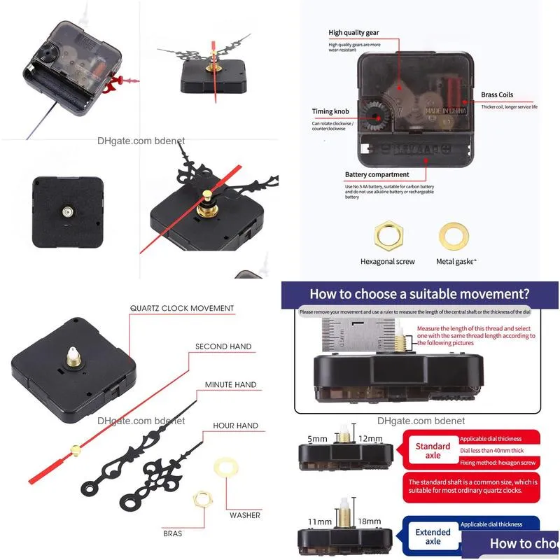 Japanese Silent Suzuki Quartz Movement Steampunk Table Clock DIY Wall ...