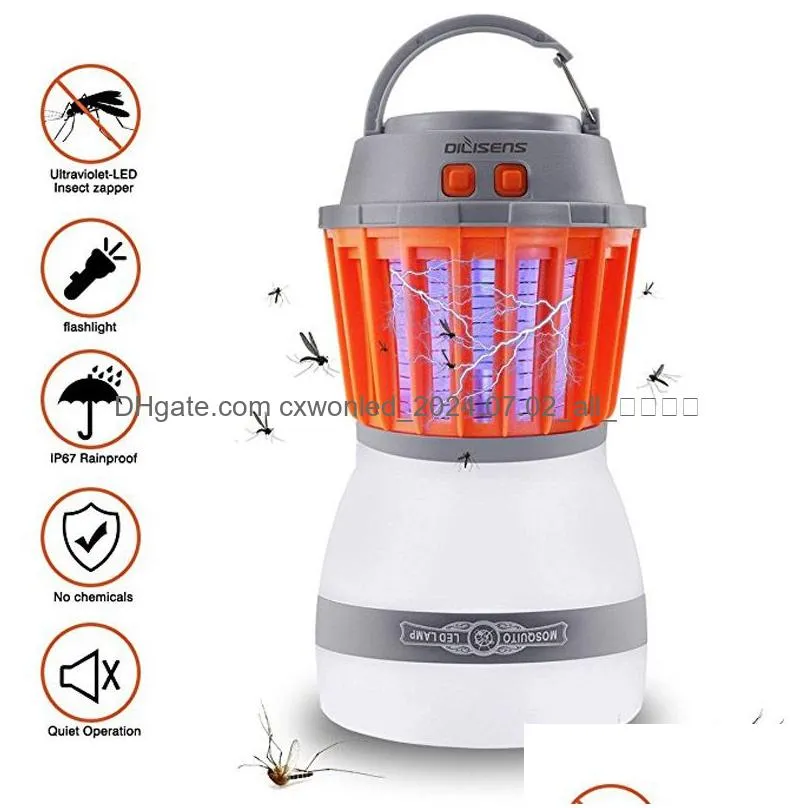 2 In 1 Solar Light Mosquito Zapper: Portable Insect Light With 3 Light ...