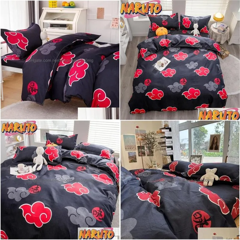 DHgate.com:Duvet Cover Set New Naruto Akatsuki Bed 3/4Cps Bedding ...