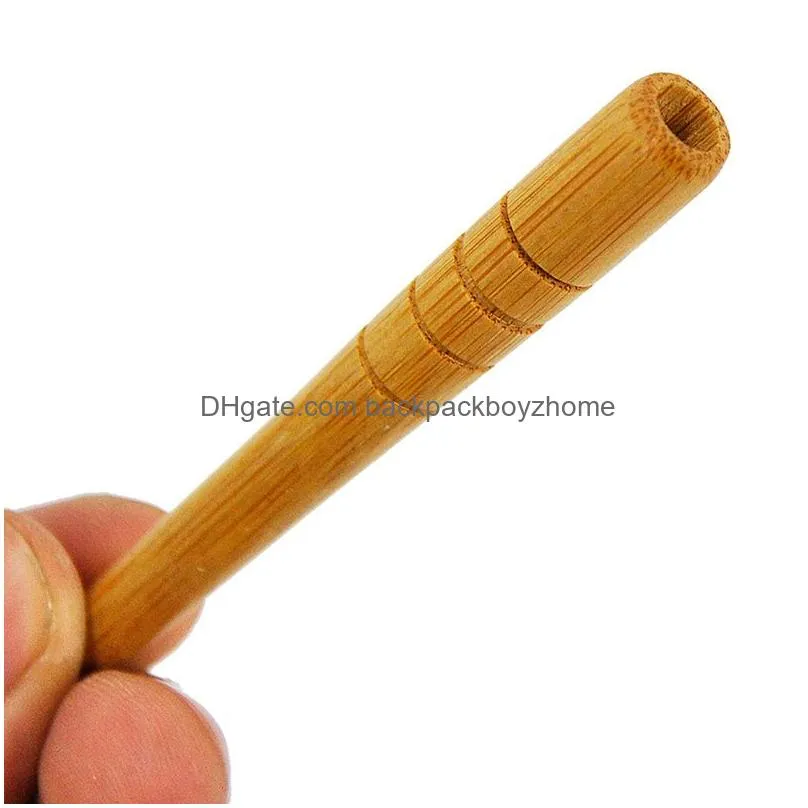 Smoking Pipes Wooden Bamboo Snuff Bottle Baseball Pipe Portable Walnut ...