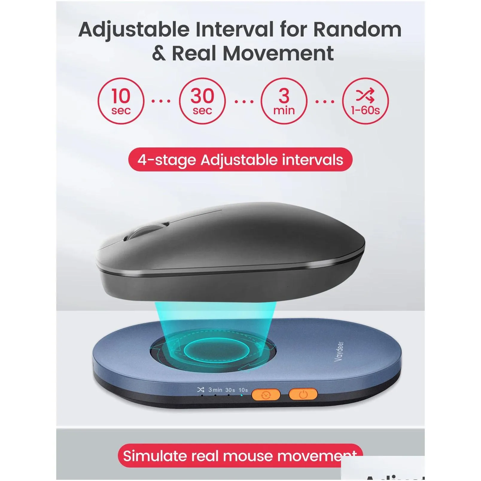 DHgate.com:Vaydeer Undetectable Mouse Mover with Power Adapter and On ...
