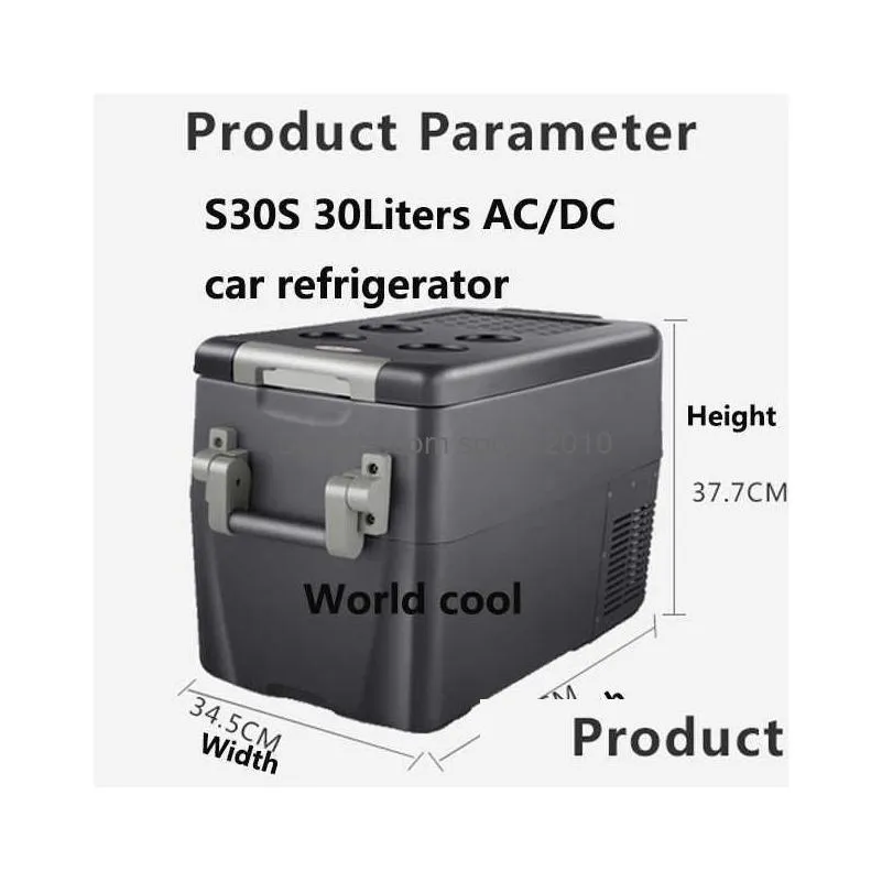 Portable 30L Car Refrigerator With 12V Compressor Quick Zer Fridge For Home, Outdoor, Picnic ...