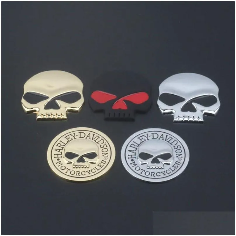 Car Stickers 3D Metal Skl Logo Sticker Modified Alloy Body Tail ...